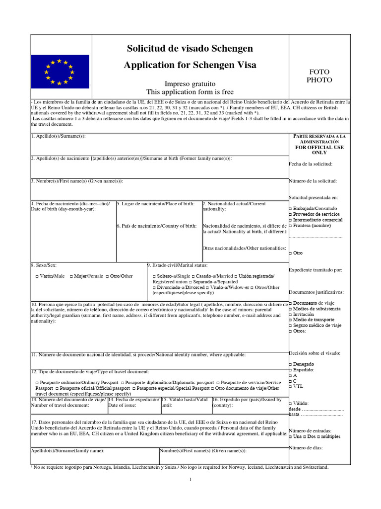Solicitud de Visado Schengen: Guía Completa | PDF | Gobierno ...