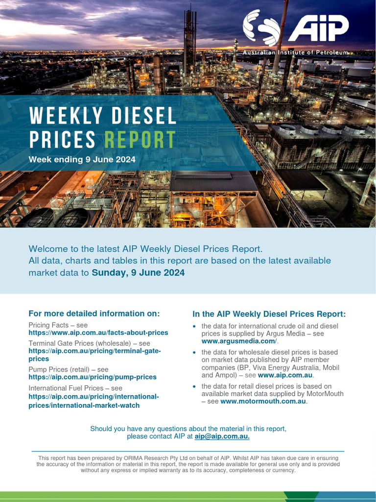 Weekly Diesel Prices Report - 9 June 2024 | PDF | Fuel Oil | Diesel Fuel