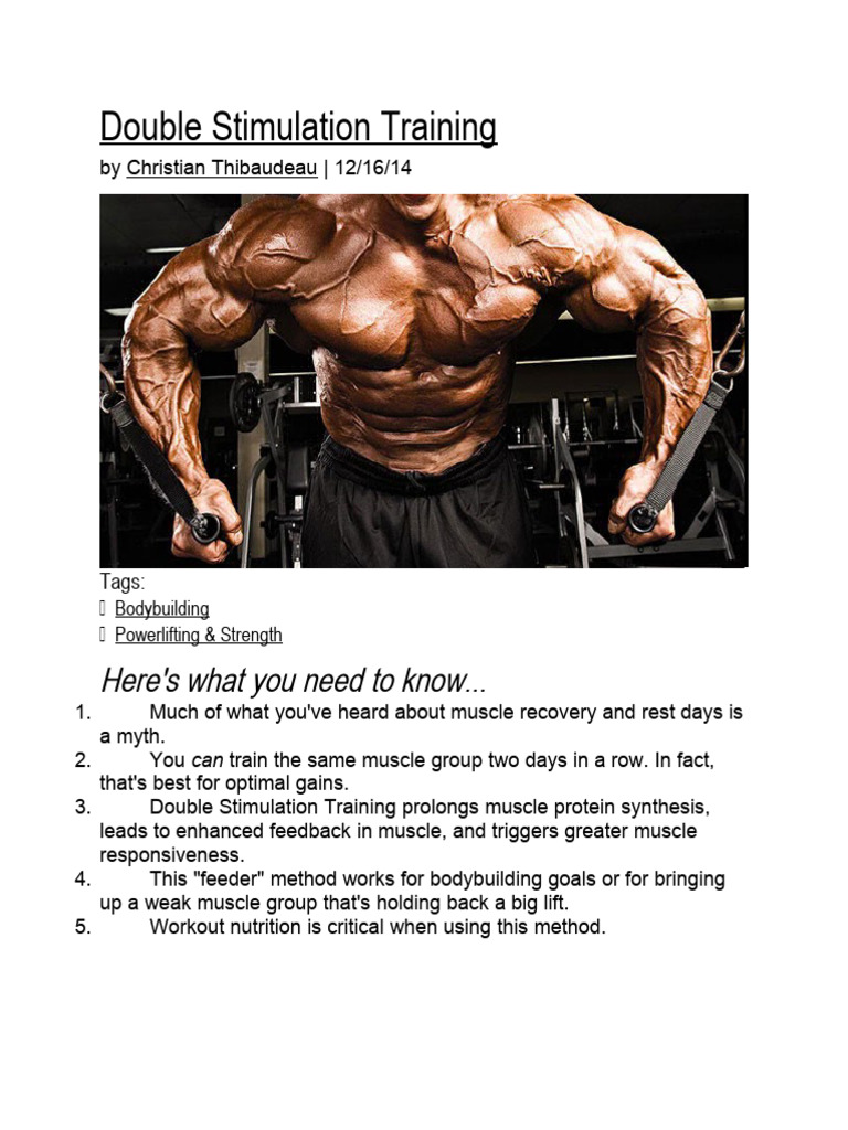 Double Stimulation Training Explained | PDF | Strength Training ...