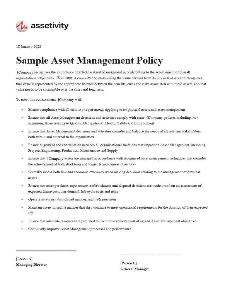 Asset Management Policy Guide | PDF