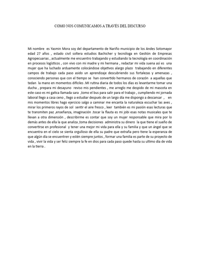 Como Nos Comunicamos A Través Del Discurso | PDF