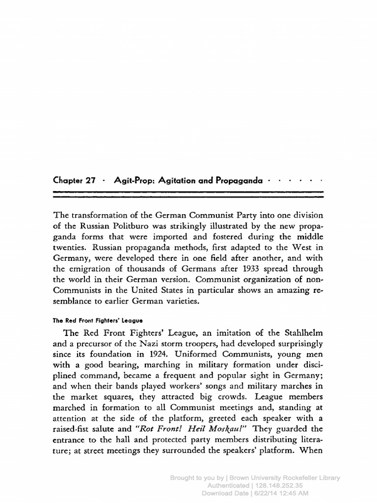 Agit-Prop: Evolution of Communist Propaganda | PDF