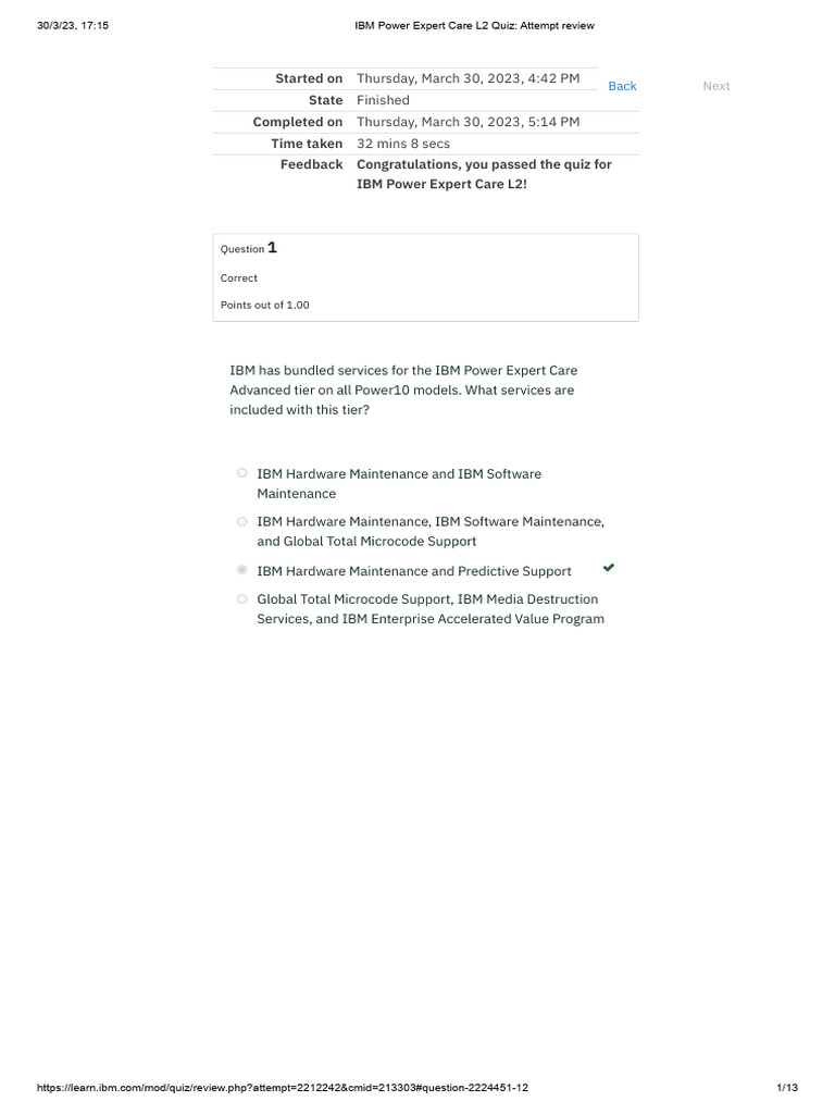 IBM Power Expert Care L2 Quiz Review | PDF | Computer Data Storage ...
