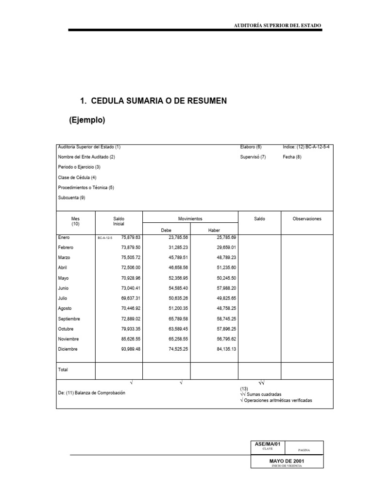 Ejemplo 1 de Cedulas AG | PDF | Auditoría | Business