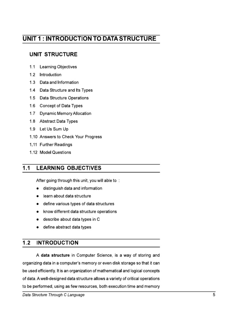 Data Structure-Part-1 Lecture Notes | PDF Data Structure-Part-1 Lecture Notes | PDF