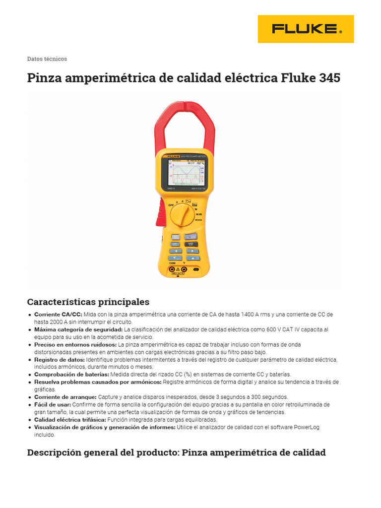 Amperimetro Fluke | PDF | Corriente continua | Red eléctrica