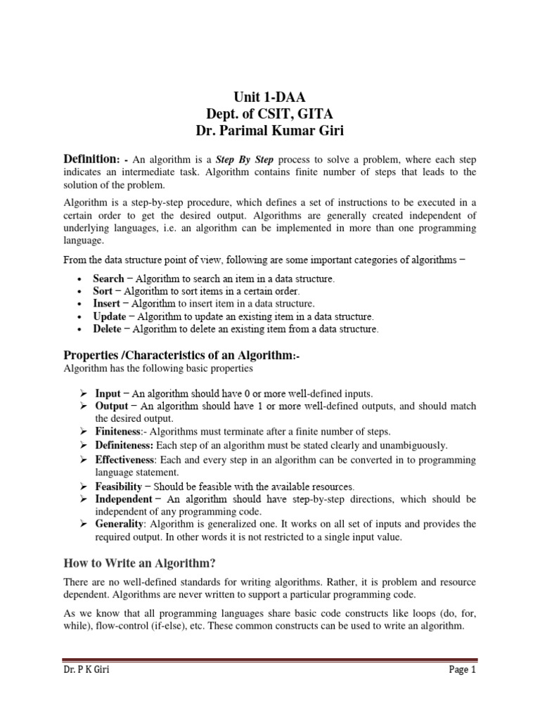 Algorithms_DAA | PDF | Algorithms | Time Complexity Algorithms_DAA | PDF | Algorithms | Time Complexity