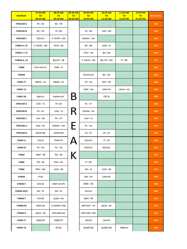 Timetable File 2024-25 | PDF