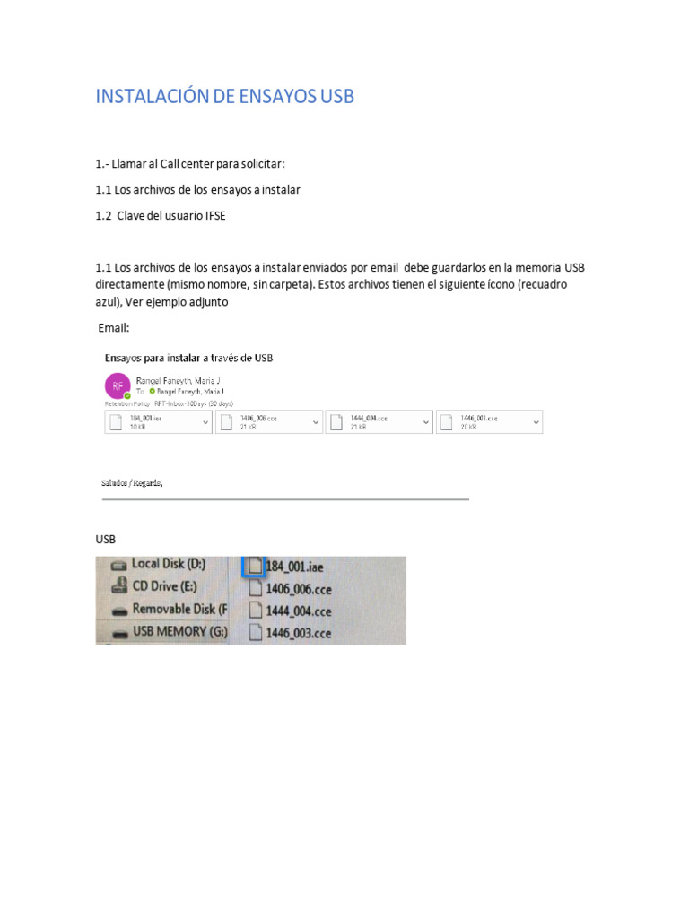Instalación de Ensayos USB | PDF