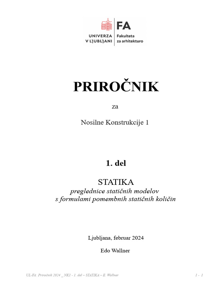 Prirocnik NK1 1 STATIKA | PDF