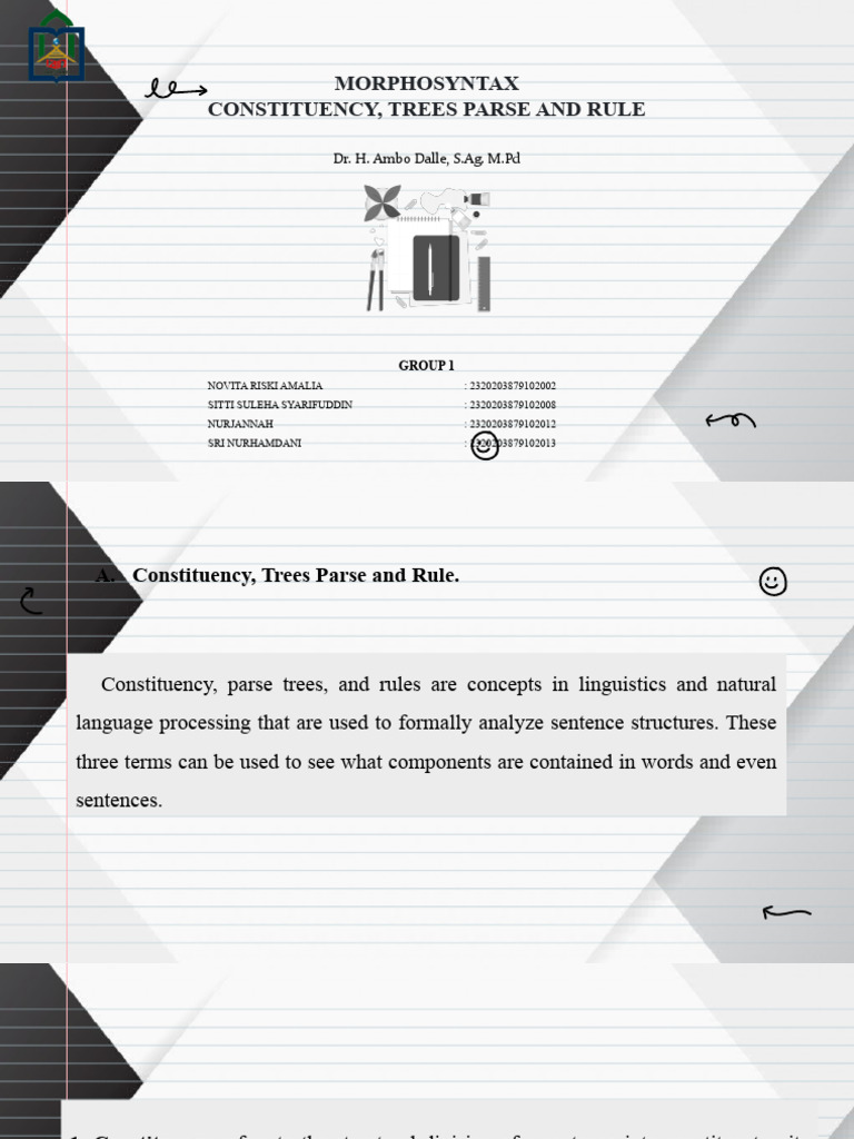 Group 1 PPT Morphosyntax Constituency, Trees Parse and Rule | PDF ...
