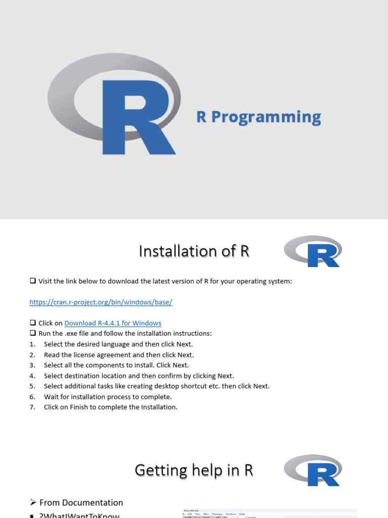 R Installation and Basic Functions Guide | PDF | Probability ...