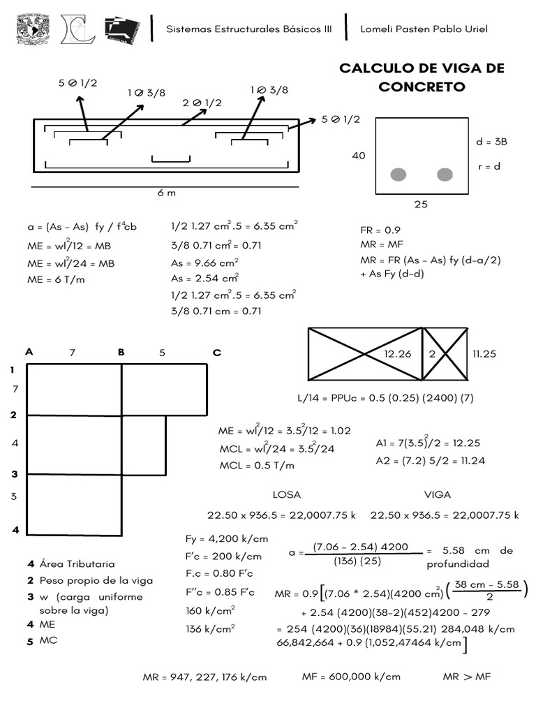 Lamina 11. Calculo de Viga de Concreto | PDF