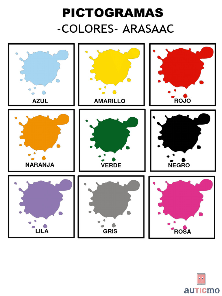 Pictogramas de Colores, Comidas y Más | PDF