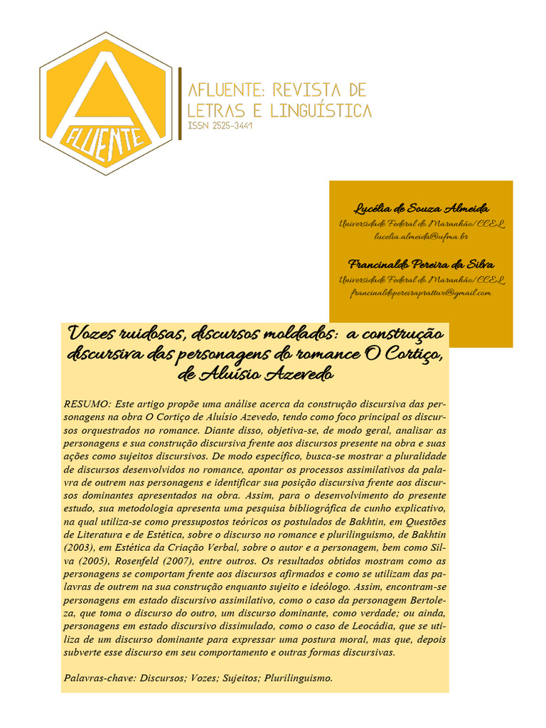 Análise Discursiva em "O Cortiço" | PDF | Discurso | Ideologias