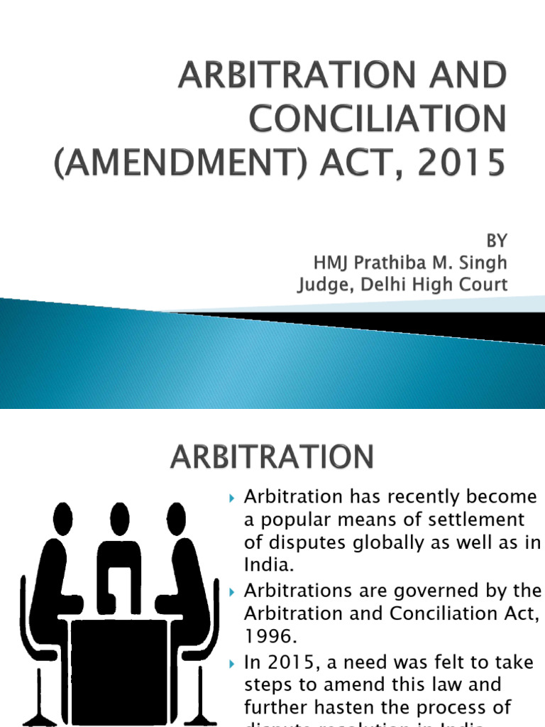 1.arbitration and Conciliation | PDF | Arbitration | Dispute Resolution