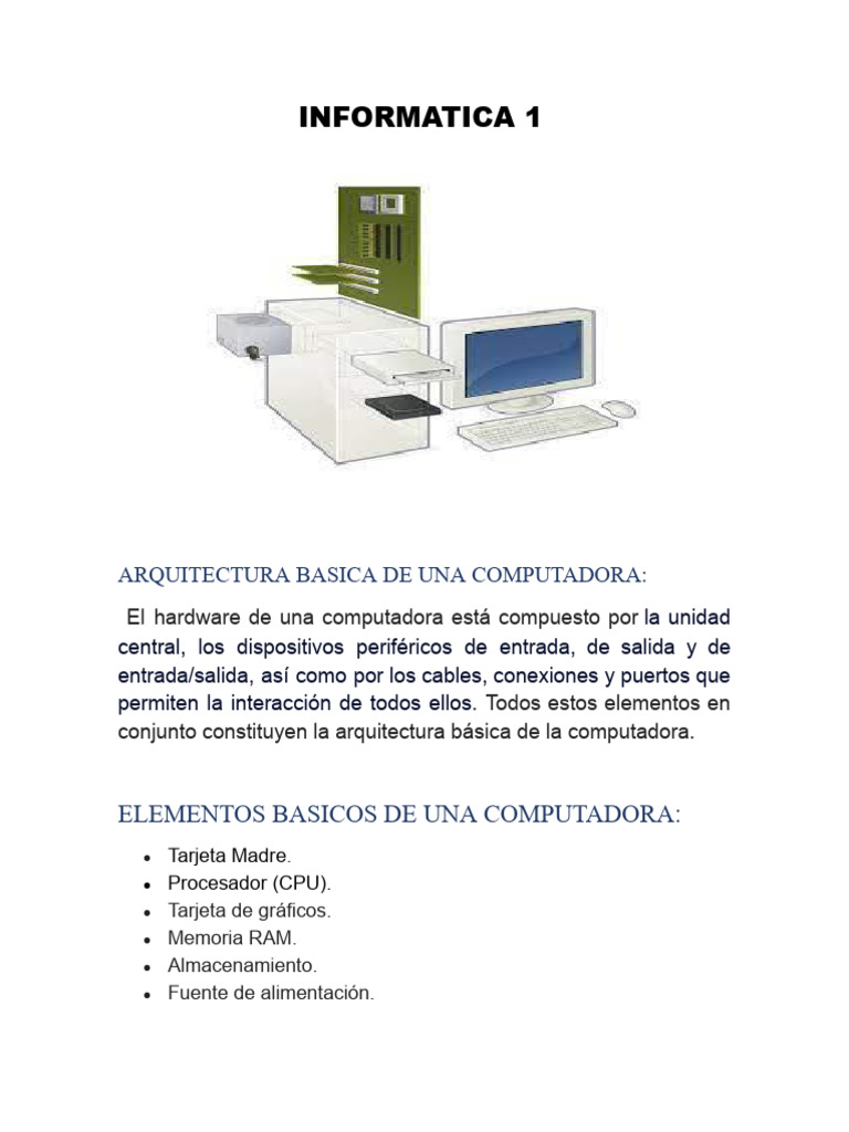 Informatica 1 | PDF | Informática