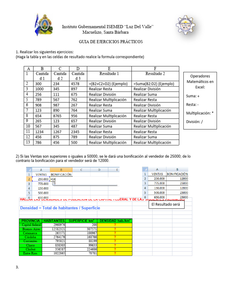 Ejercicios, Sumas, Resta, Multi, Div | PDF
