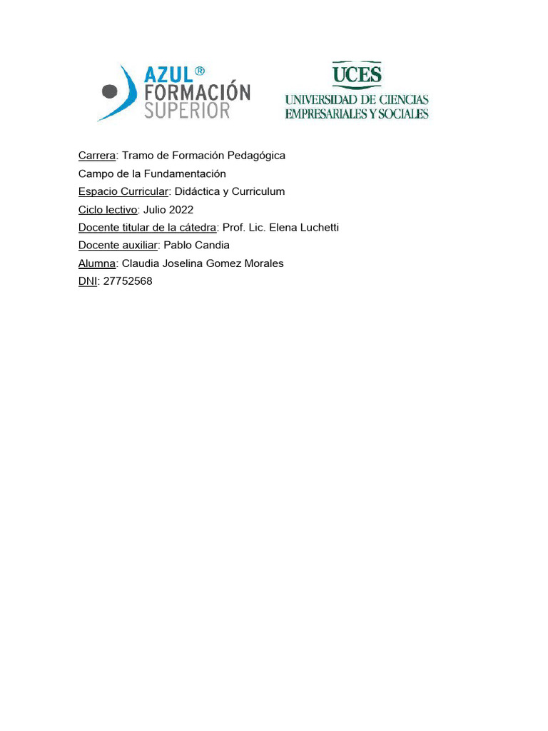 Gomez Morales, Claudia-Didacticaycurriculum-Julio2022 | PDF | Narración | Cuentos