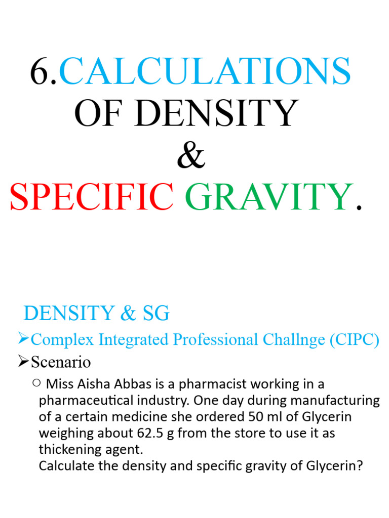 Density & Specific Gravity-1 | PDF | Density | Litre