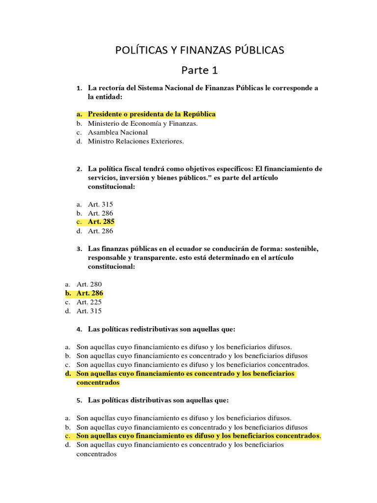 Evaluación - Finanzas Publicas - Parte 1,2 Y 3 | PDF | Excedente económico | Oferta (economía)