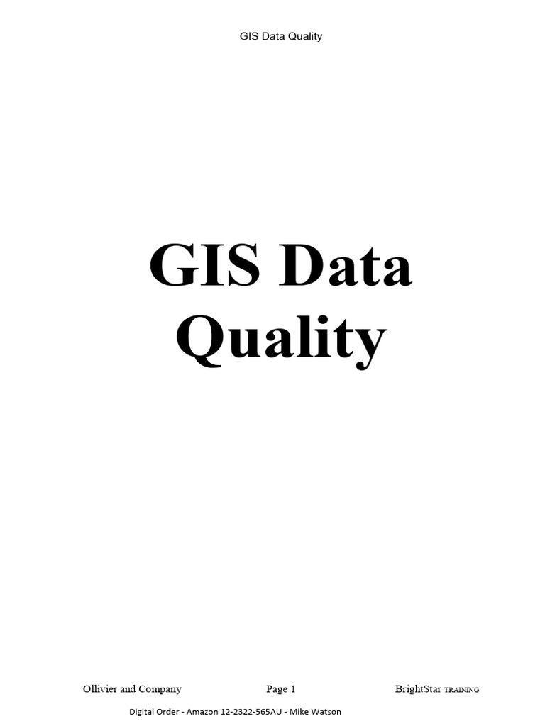 GIS_DQ_workbook | PDF | Geographic Information System | Information Retrieval