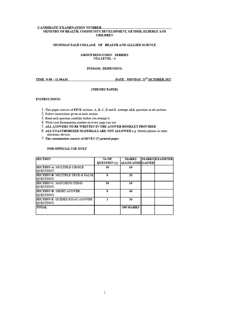 Open DISPENSING EXAM-1-1-1-1 - 113906 | PDF | Medical Prescription ...