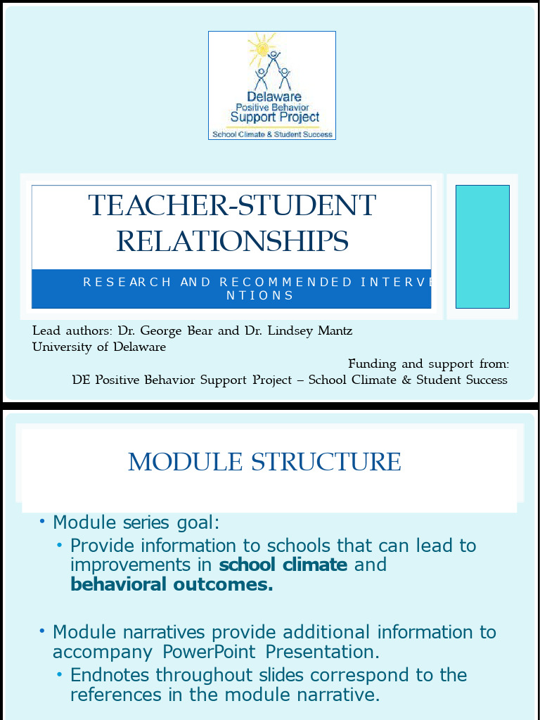 Teacher Student Relationships Handout Version | PDF | Classroom ...