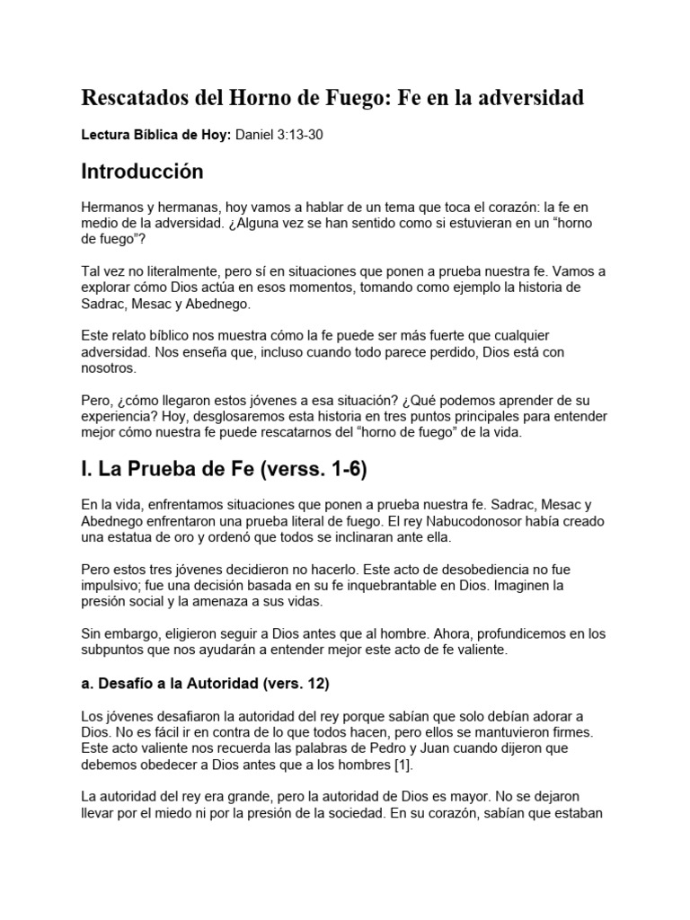 Rescatados del Horno de Fuego | PDF | Dios | Daniel (figura bíblica)