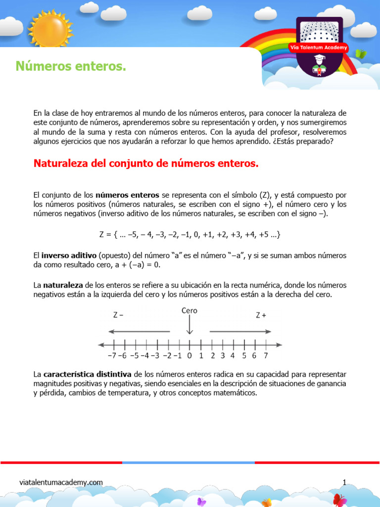 Introducción a los Números Enteros | PDF | Entero | Números