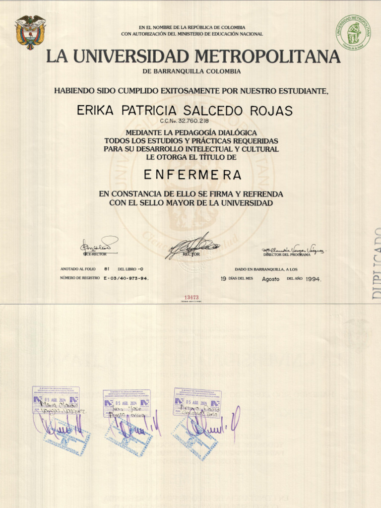 Diploma Enfermera Patricia | PDF