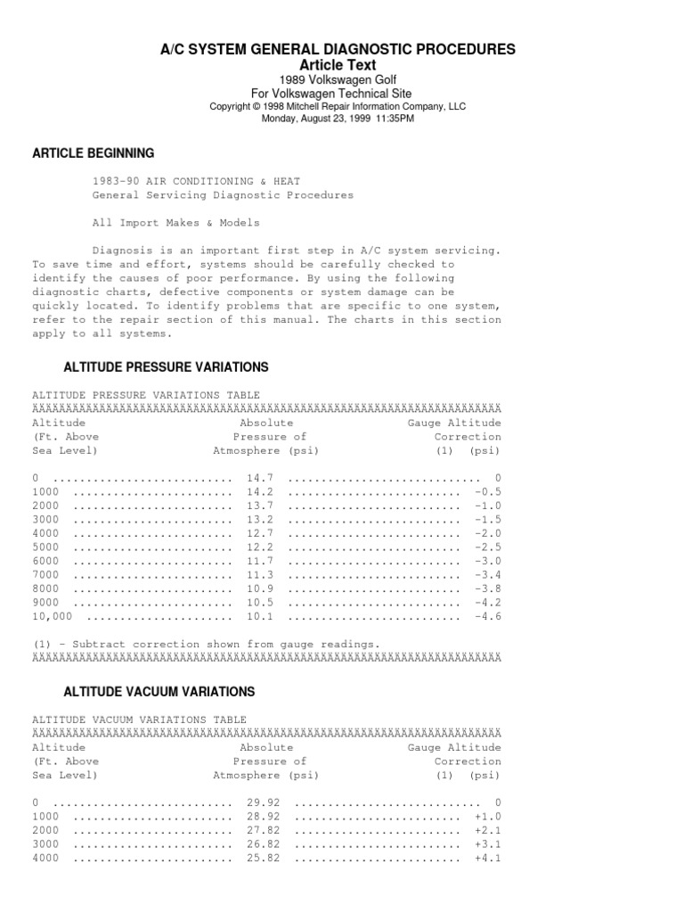 A/C System General Diagnostic Procedures Article Text | PDF
