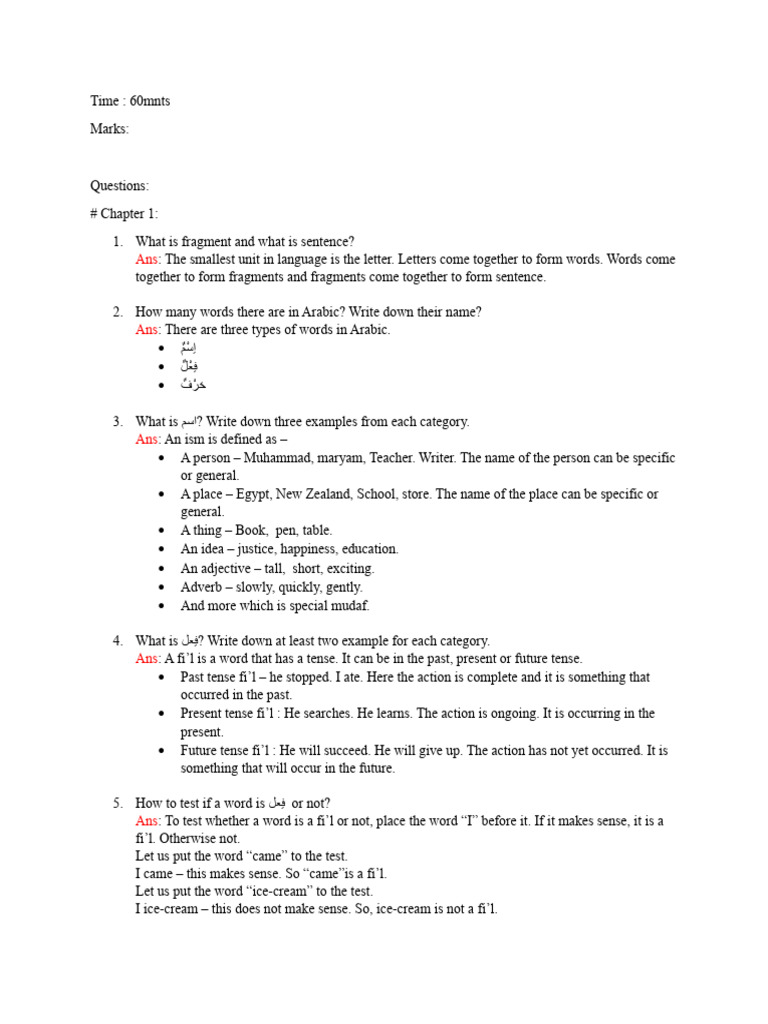 Answer Ch#1 & Ch#2 | PDF | Grammatical Number | Grammatical Tense