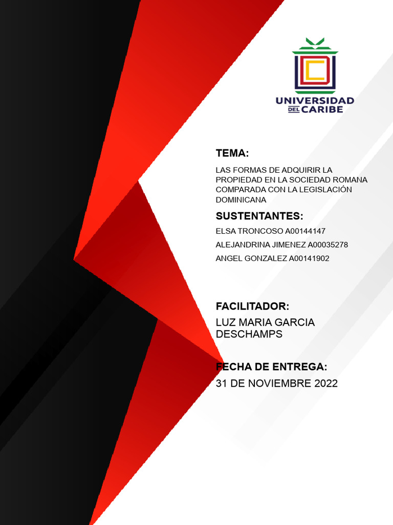 Formas de Adquirir La Propiedad en Roma en Comparacion Con La ...