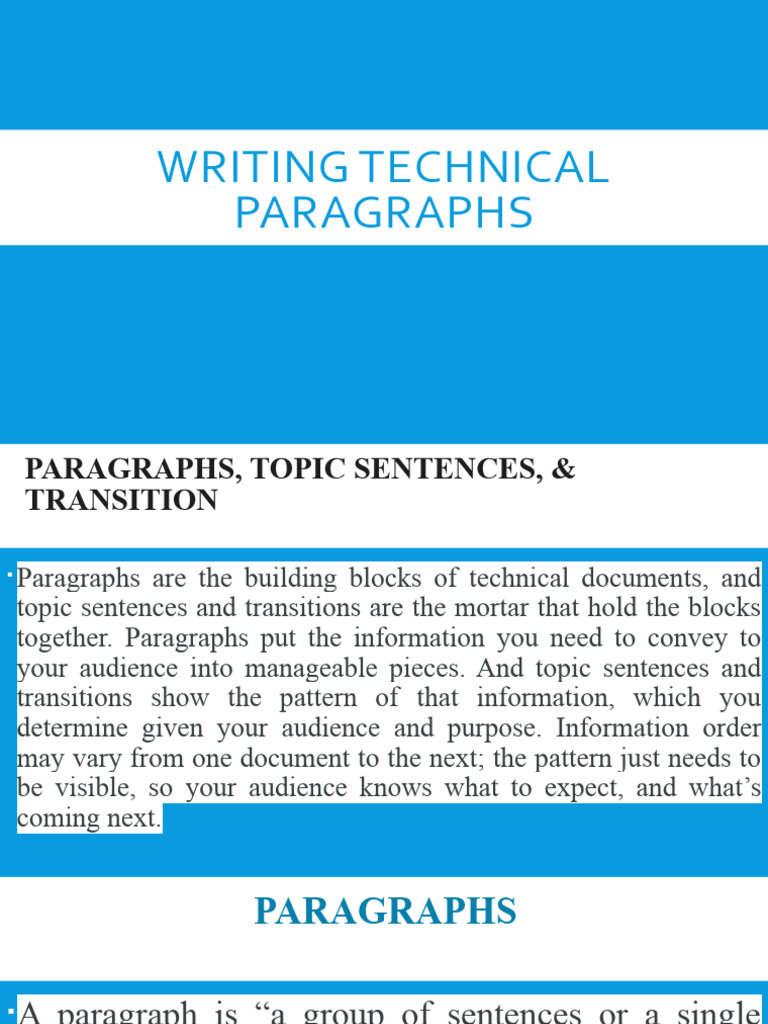 Technical Writing Essentials | PDF | Paragraph | Information