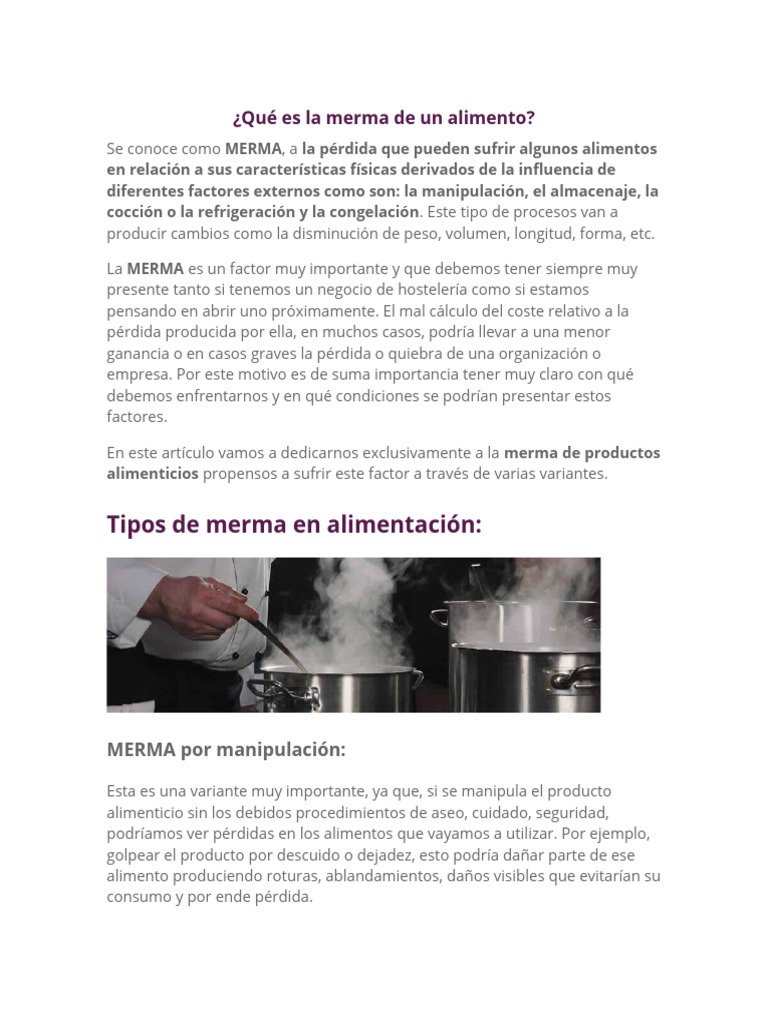 8 - Qué Es La Merma Cebiche y Chilcano | PDF | Cocinando | Alimentos