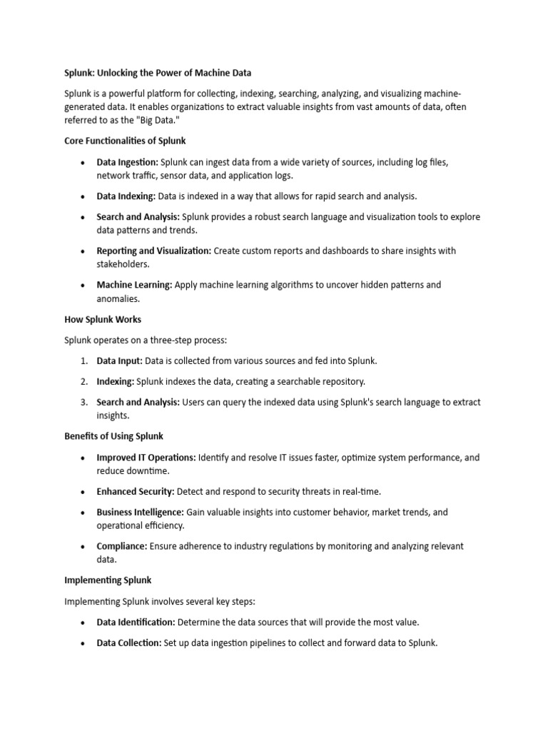 Splunk | PDF | Data | Machine Learning