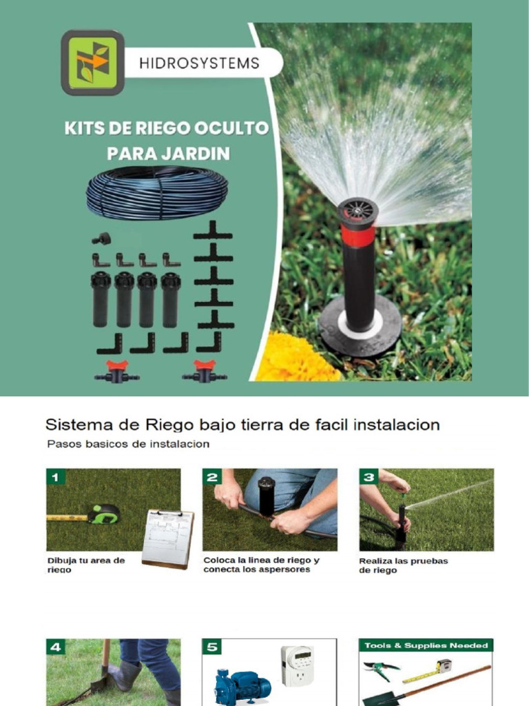 Manual Kit 4 Aspersores de Riego Oculto | PDF