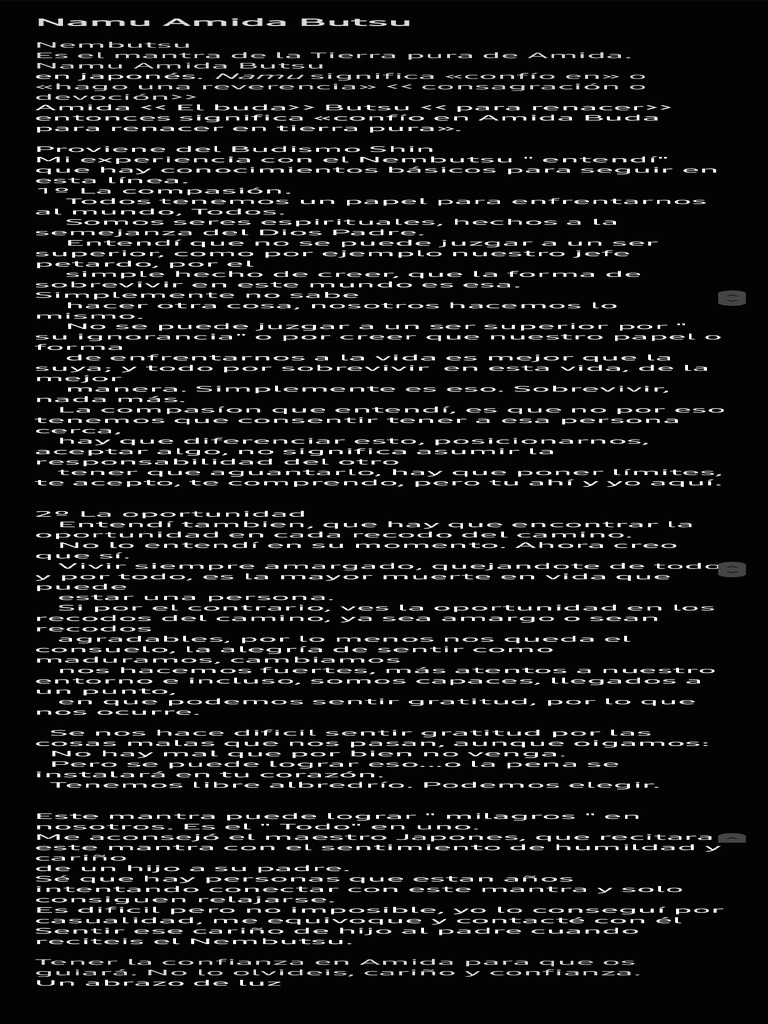 Namu Amida Butsu Mantra Iluminación | PDF