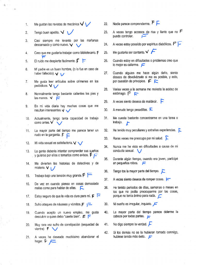 Preguntas de Verdadero o Falso para Examen Psicométrico SEMAR | PDF