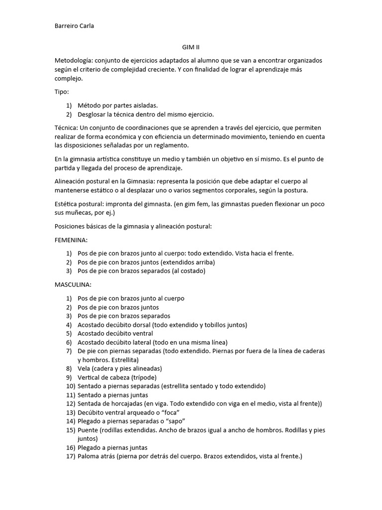 Gim Ii Clase Virtual | PDF | Gimnasia | Aprendizaje