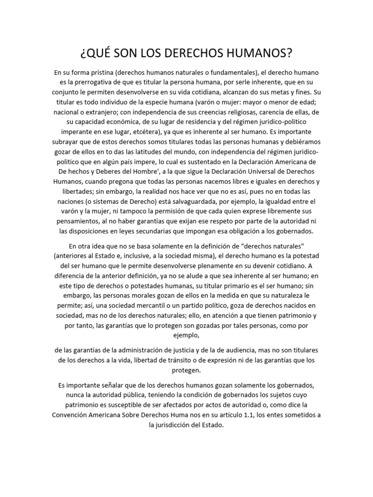 Qué Son Los Derechos Humanos | PDF | Derechos humanos | Derechos