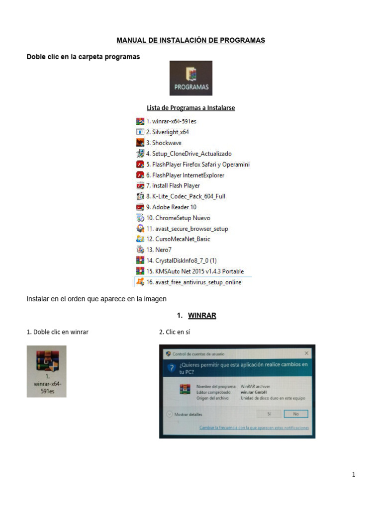 Manual de Instalaciòn Programas | PDF | explorador de Internet | Windows XP