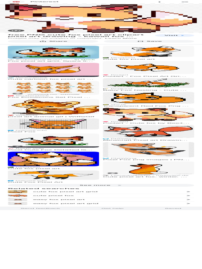 Fox Pixel Art Grid Small Cute Minecraft - Google Search | PDF