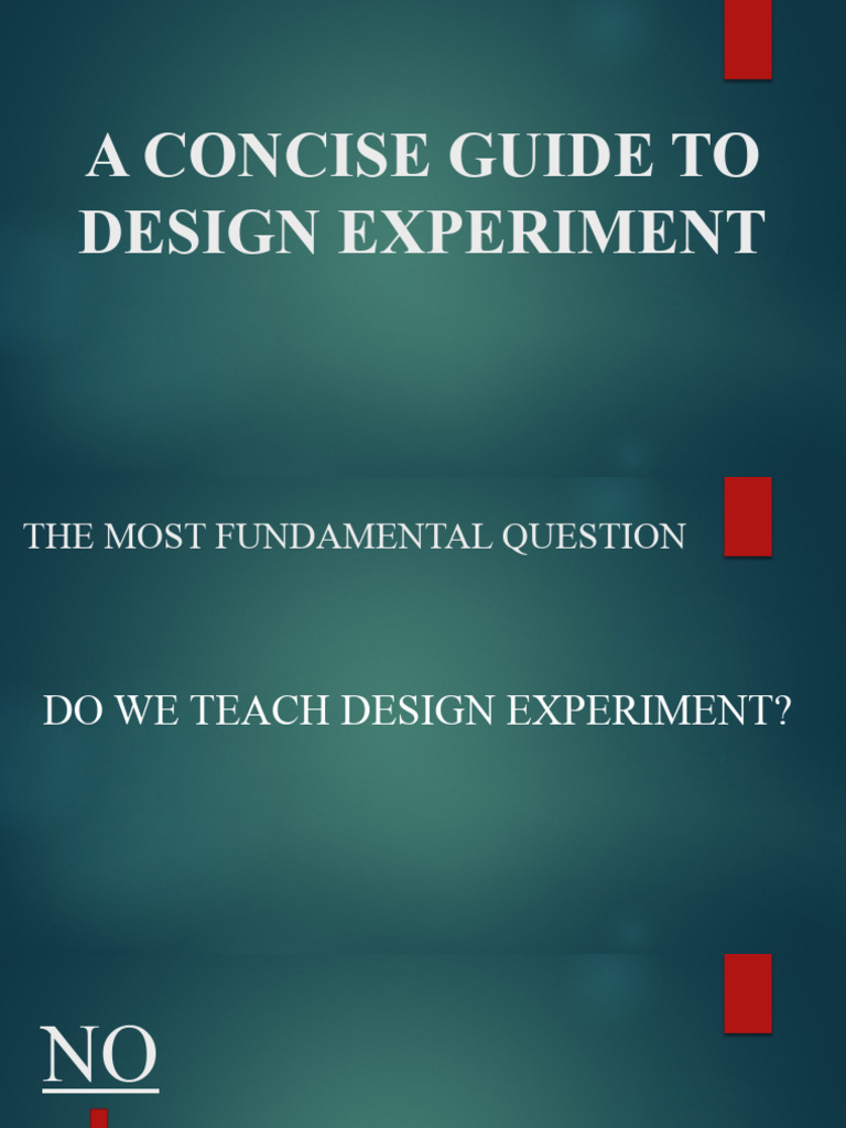 A Concise Guide to Design Experiment | PDF | Experiment | Measurement