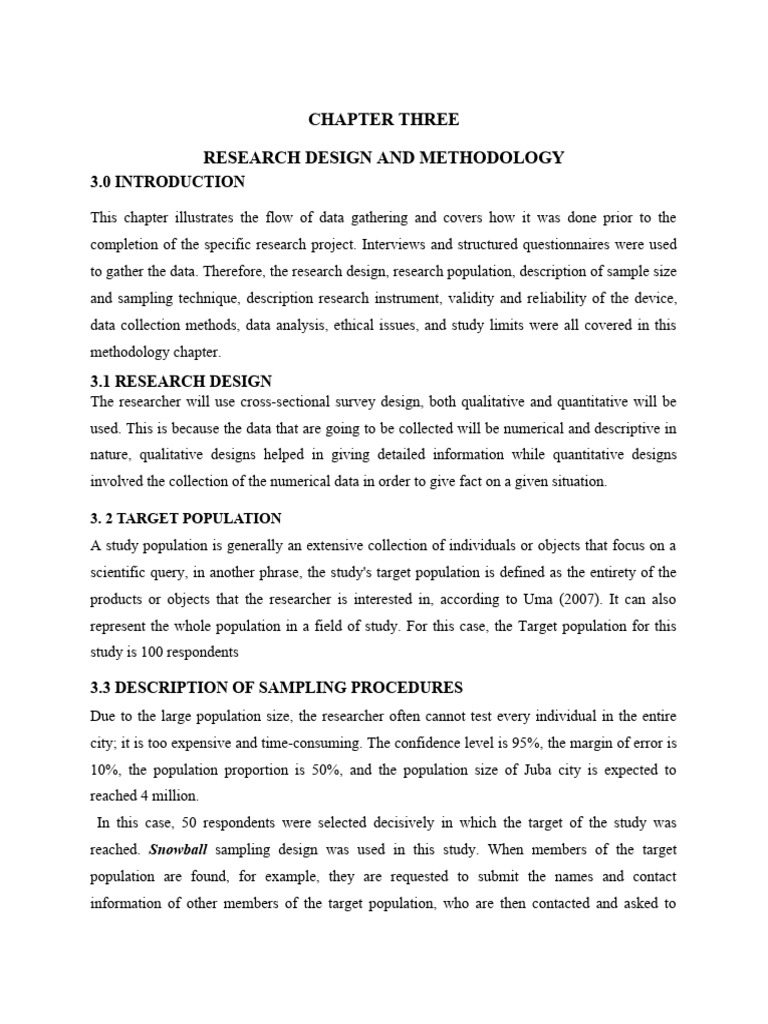 Chapter Three # Harriet | PDF | Validity (Statistics) | Survey Methodology