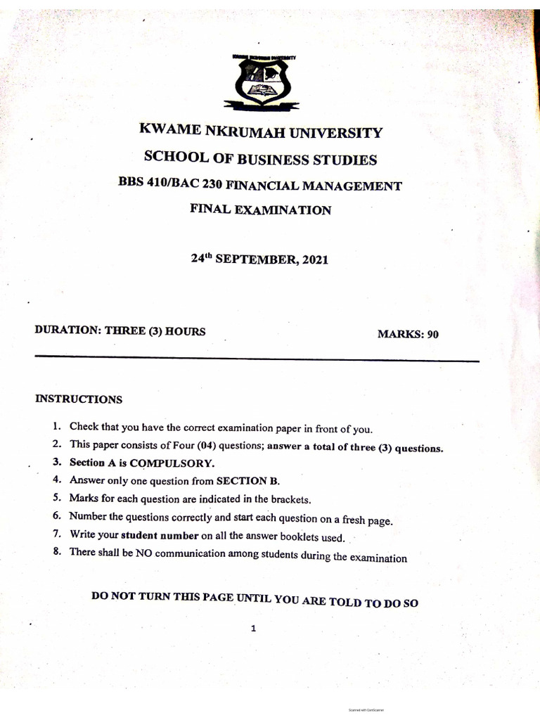 Bac 230 Exam 2021 | PDF