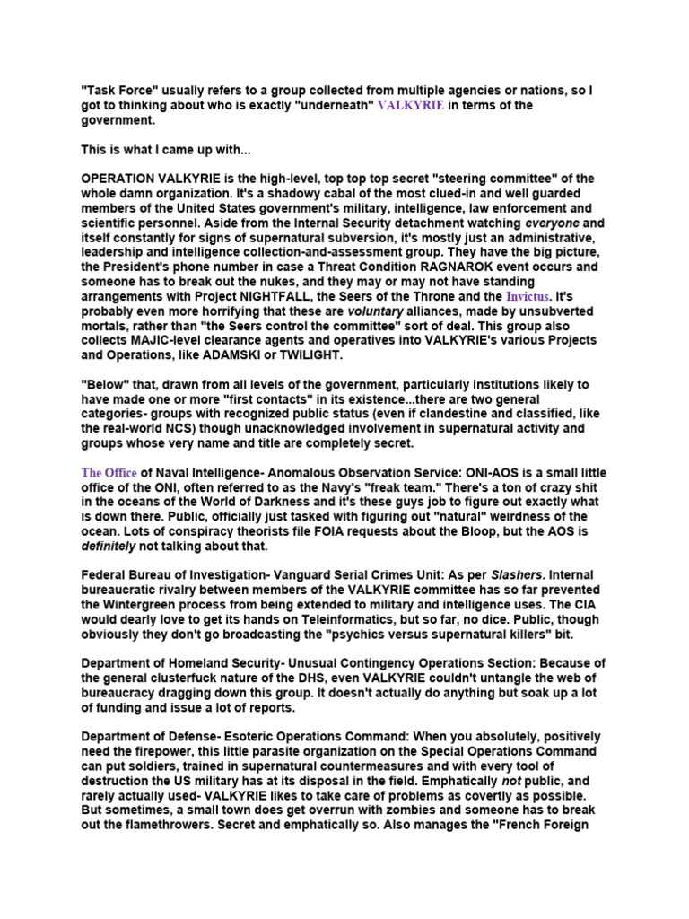 Task Force Valkyrie - The Expanded Version | PDF | United States ...