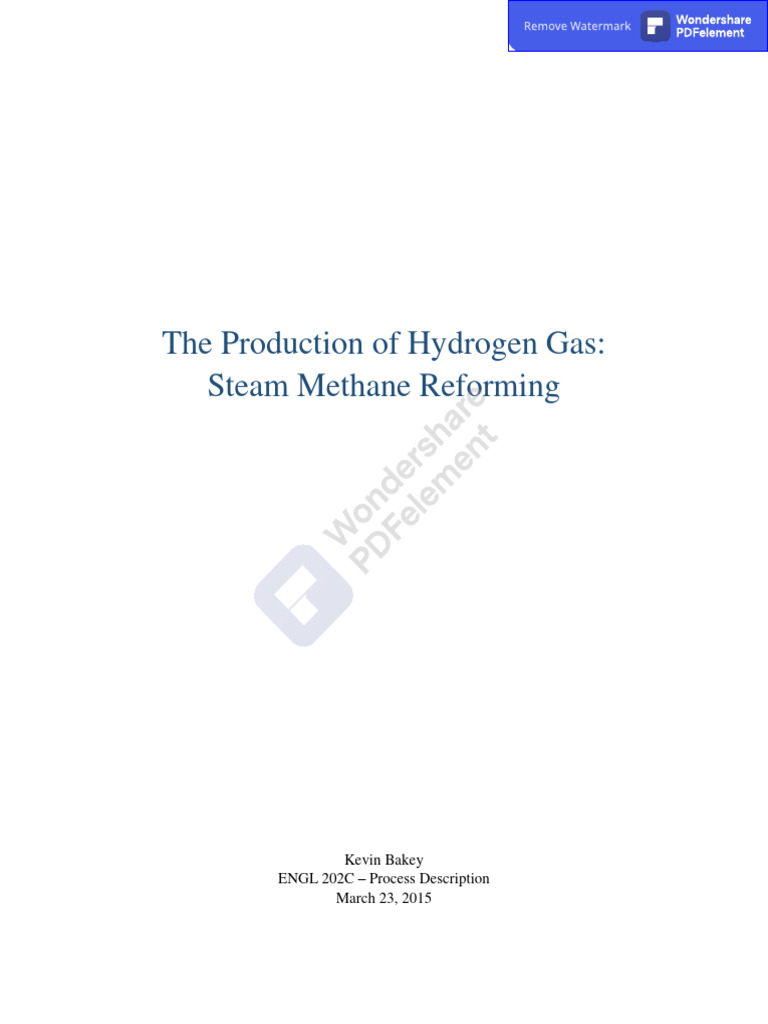 Steam Reforming Process Descreption | PDF | Methane | Hydrogen