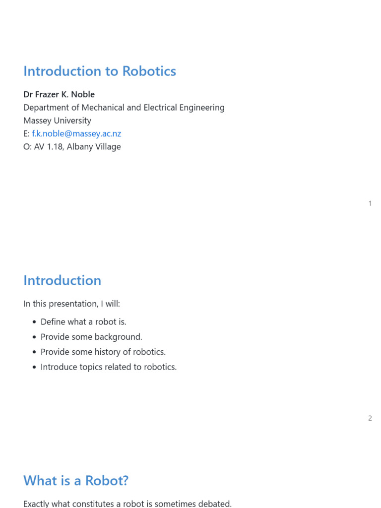 01 Introduction | PDF | Kinematics | Robot